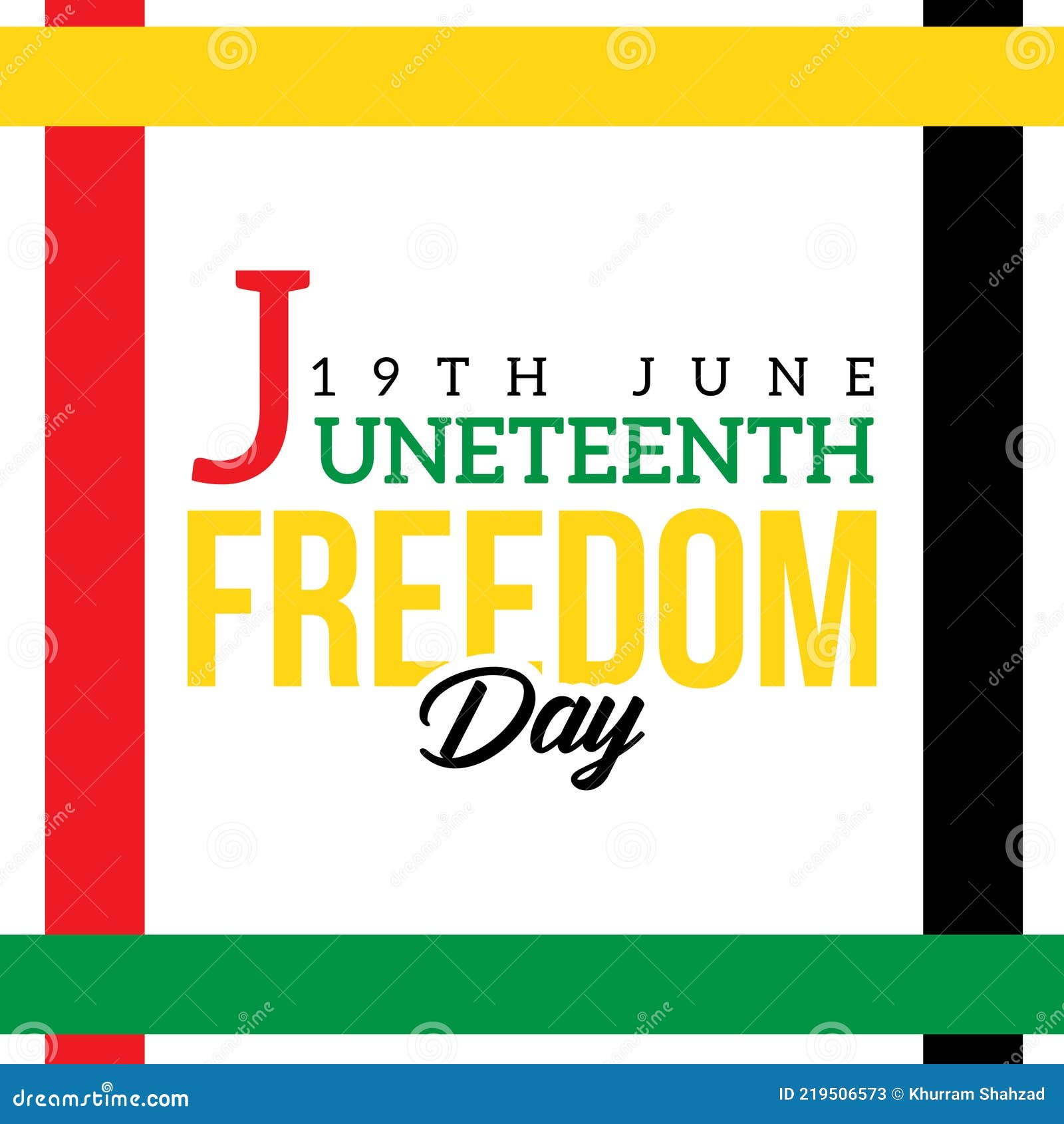 Juneteenth Freedom Day Design , 19th June Freedom Day Lettering Over ...