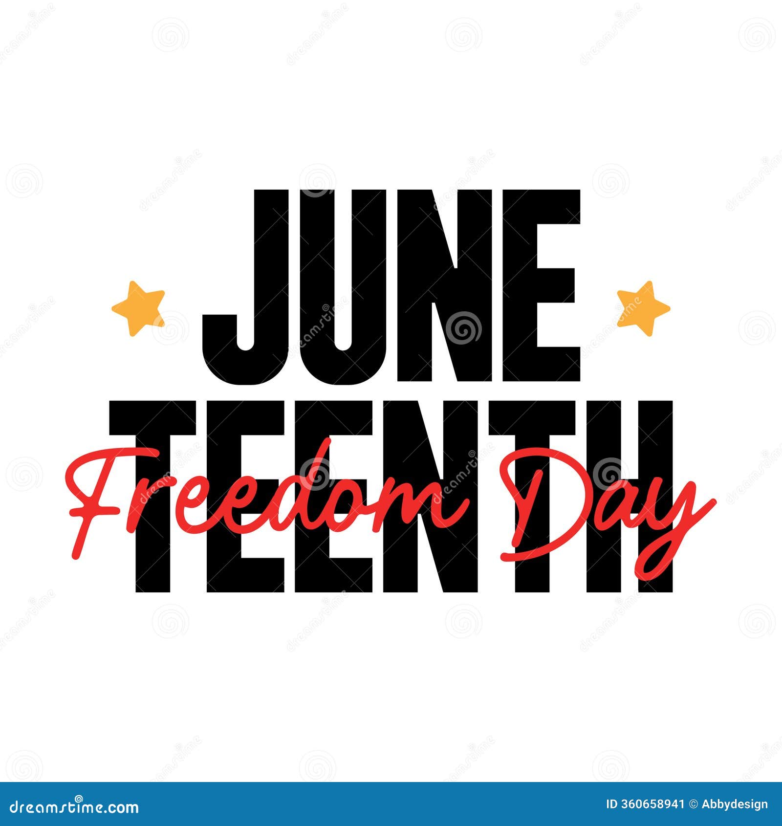Juneteenth Freedom Day Typography Text Script Stock Vector ...