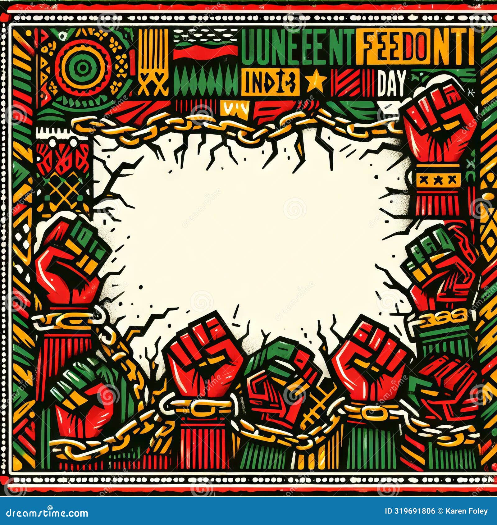 Juneteenth Holiday Background Graphics Template Stock Illustration ...