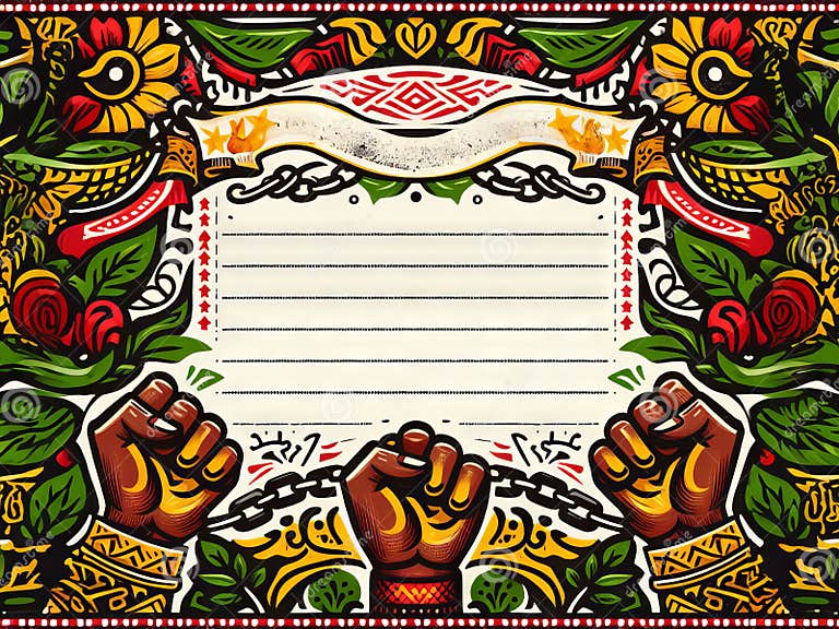 Juneteenth Holiday Background Graphics Template Stock Illustration ...