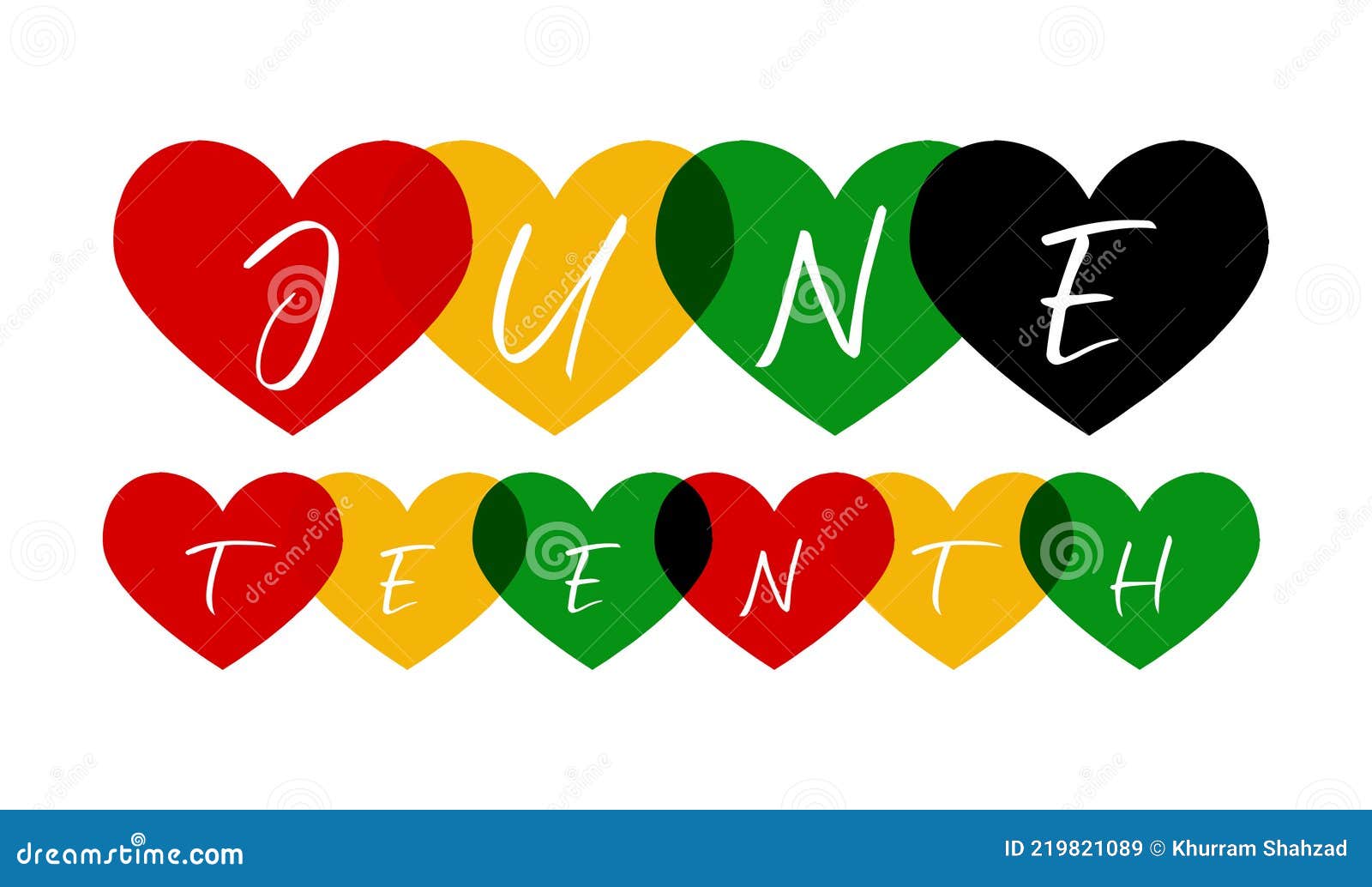 Juneteenth Lettering Written in a Heart Shape Over White Background ...