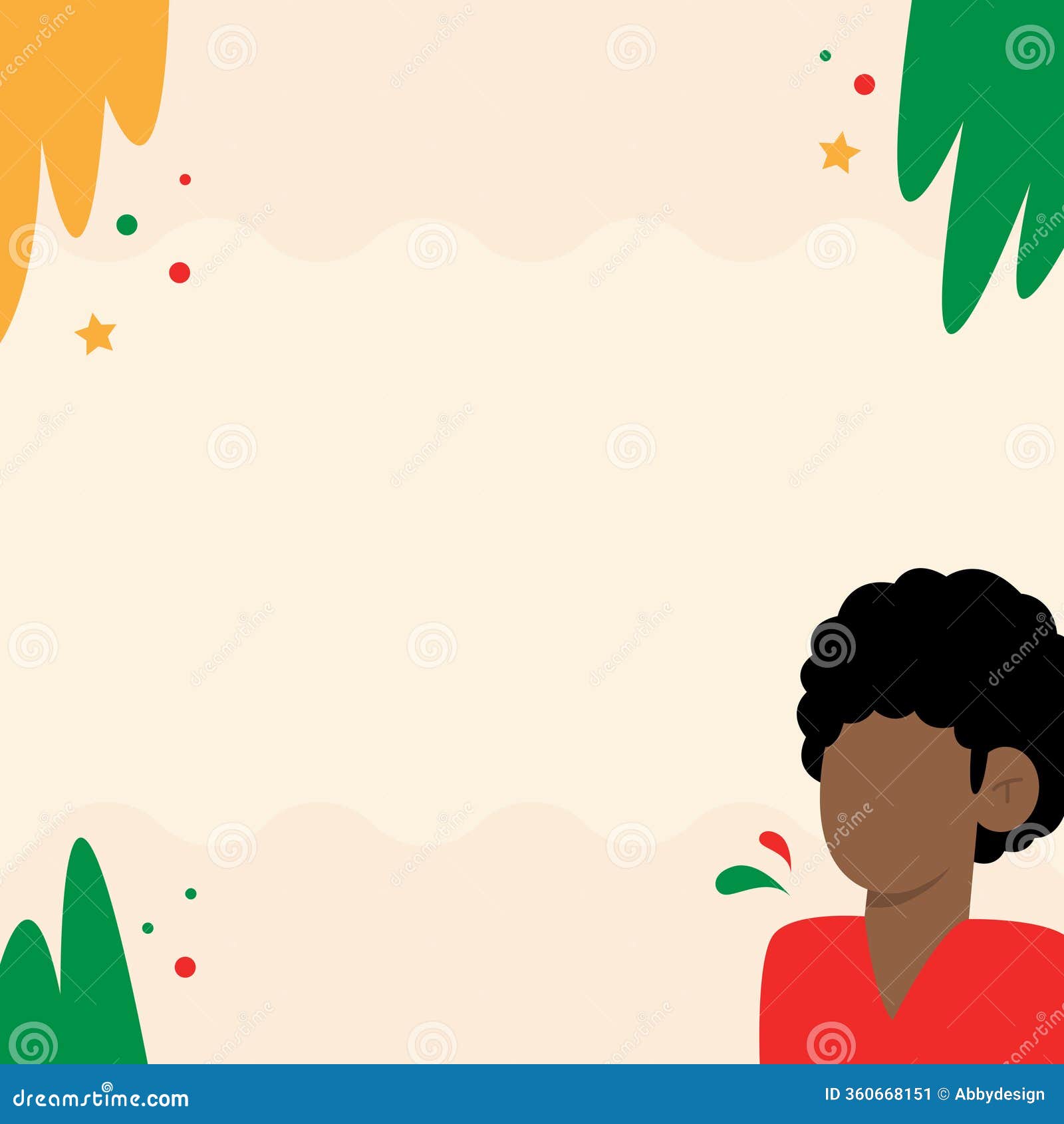 Juneteenth Poster Square Border Background Vector Illustration ...