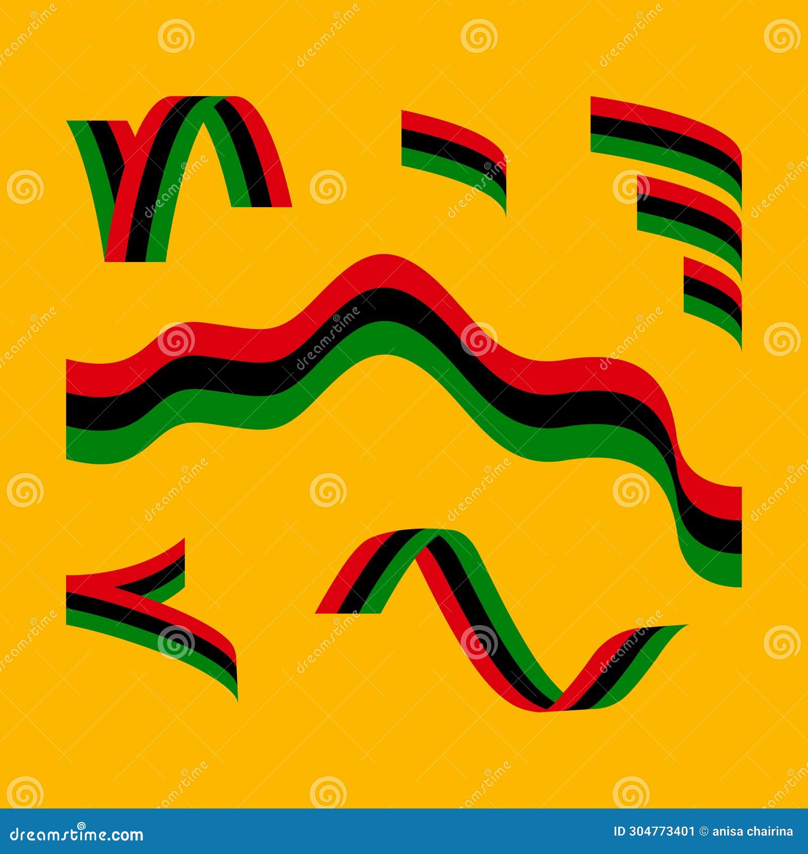 Juneteenth Ribbon Design Collection Set Stock Vector - Illustration of ...