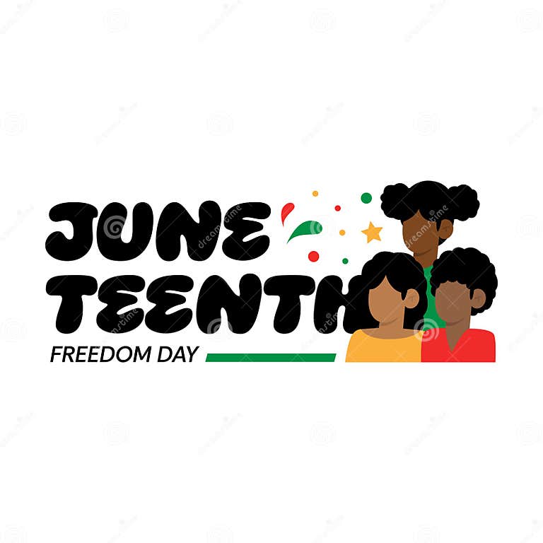 Juneteenth Typography Text Script White Background Stock Vector ...