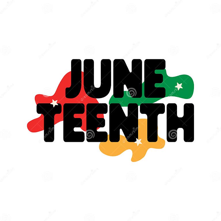 Juneteenth Typography Word Script White Background Stock Vector ...