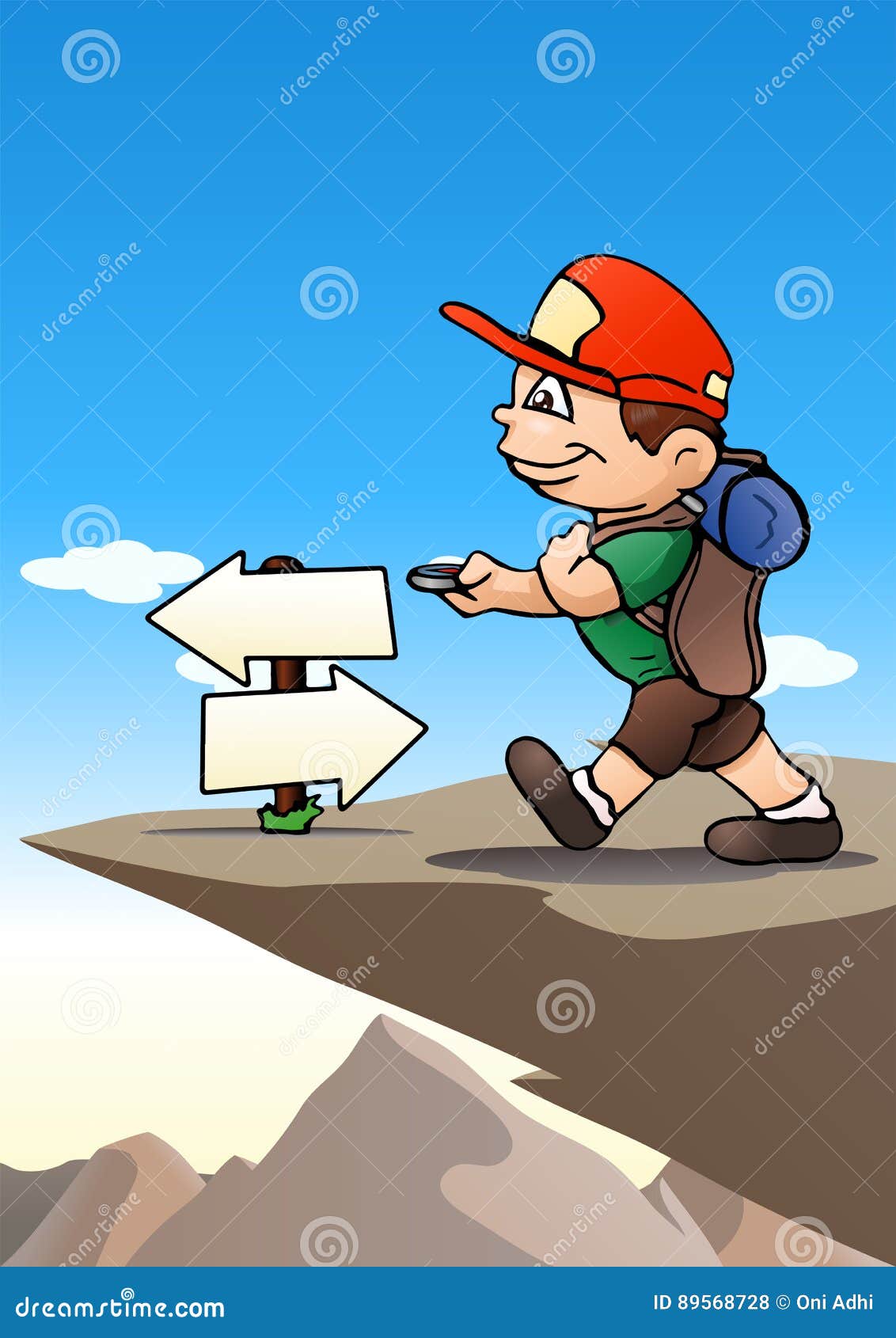 Junge, der allein wandert stock abbildung. Illustration von vorstand ...