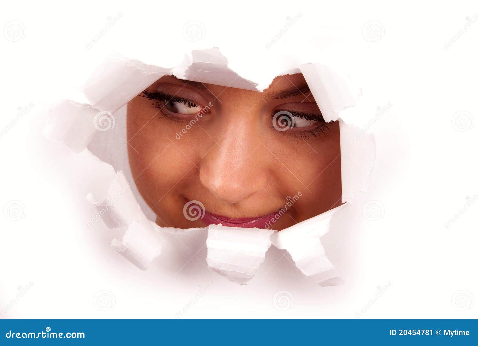 Junge Frau, Die Durch Loch Schaut Stockbild - Bild von loch, mädchen ...