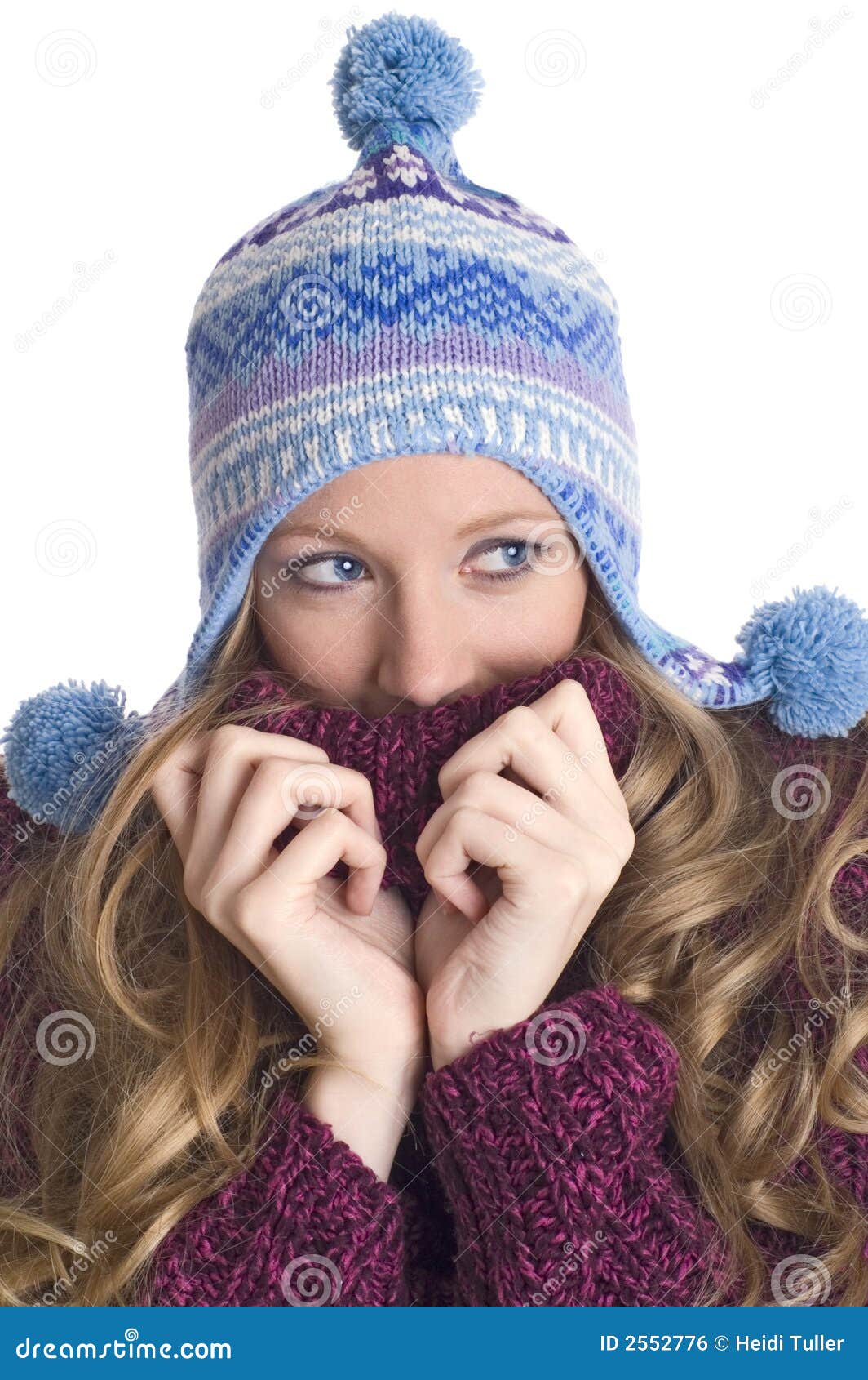 Junge Frau friert ein stockfoto. Bild von blond, porträt - 2552776