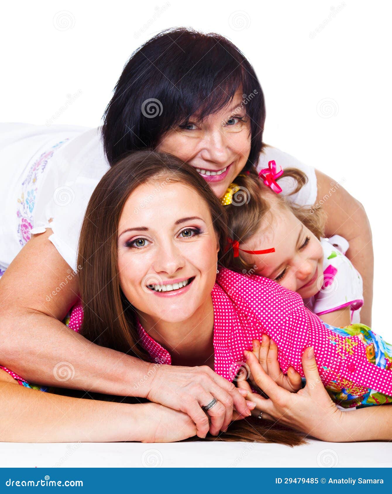 Junge Frau, Ihre Mutter Und Tochter Stockbild - Bild von reizend ...