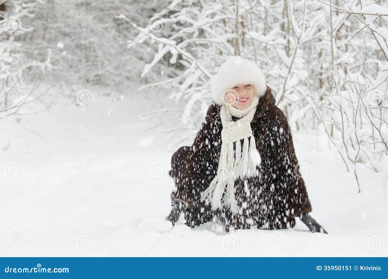 Junge Frau im Winter stockbild. Bild von dame, freizeit - 35950151