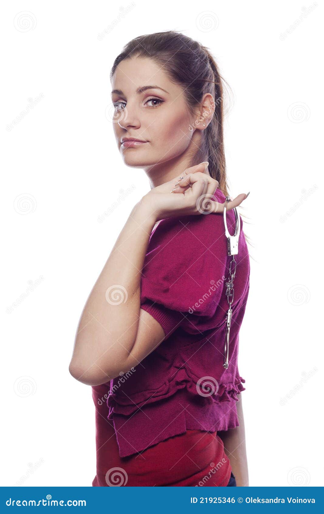 Junge Frau Mit Handschellen Stockfoto - Bild von recht, gesicht: 21925346