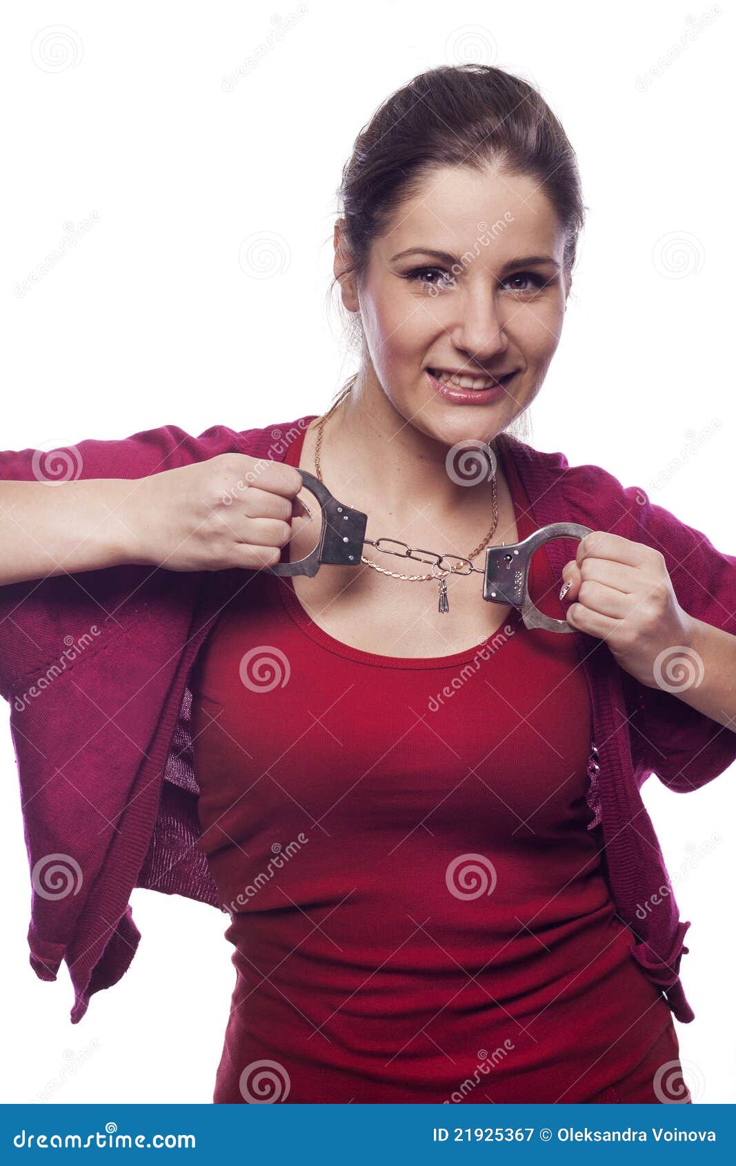 Junge Frau Mit Handschellen Stockbild - Bild von schön, handschellen ...