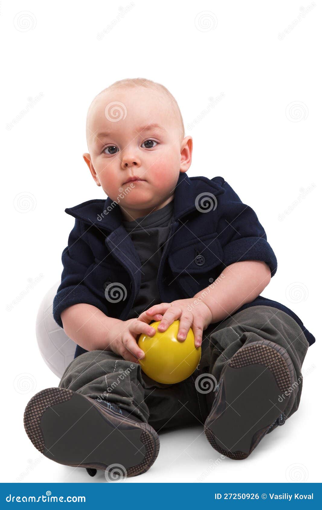 Junge mit Ball stockfoto. Bild von freude, kaukasisch - 27250926