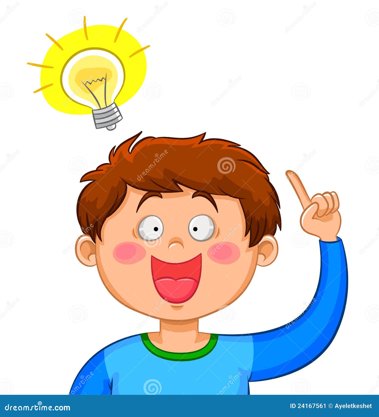 Junge mit einer Idee vektor abbildung. Illustration von kunst - 24167561