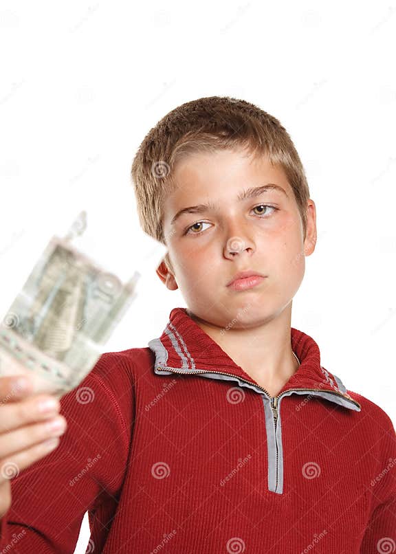 Junge mit Geld stockbild. Bild von jugendlicher, rechnung - 9382657