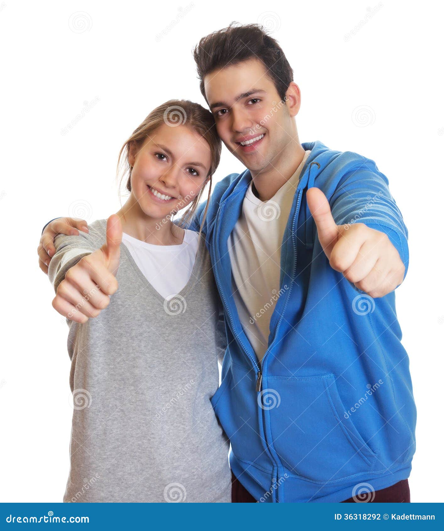 Junge Paare, Die Sich Daumen Zeigen Stockfoto - Bild von brasilien ...