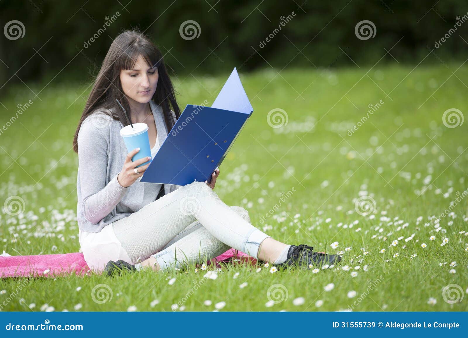 Junge Studentin im Park stockbild. Bild von hochschule - 31555739