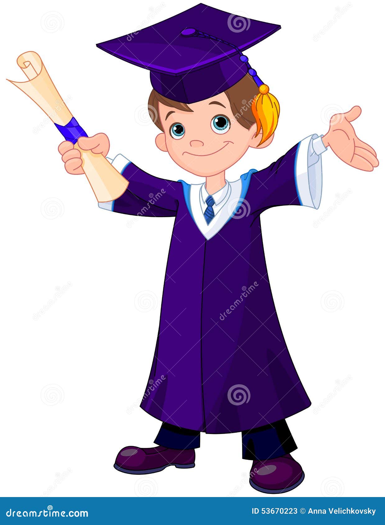 Jungen-Absolvent vektor abbildung. Illustration von junge - 53670223