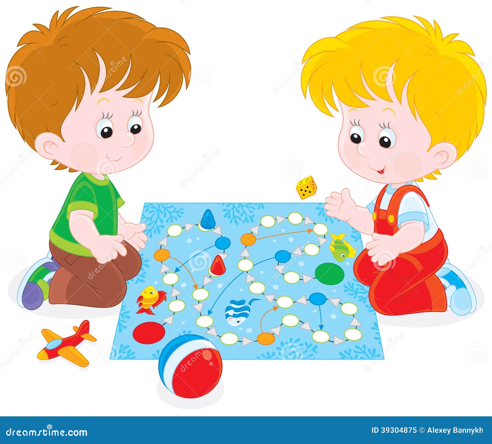 Jungen, Die Mit Einem Boardgame Spielen Vektor Abbildung - Illustration ...