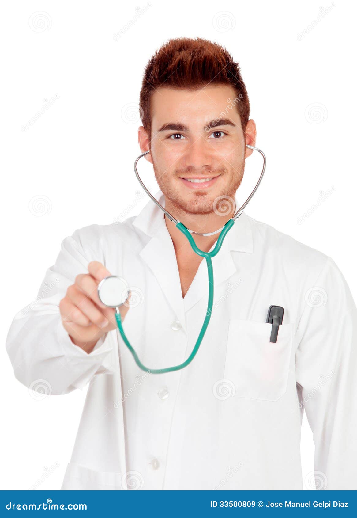 Junger attraktiver Doktor stockbild. Bild von person - 33500809