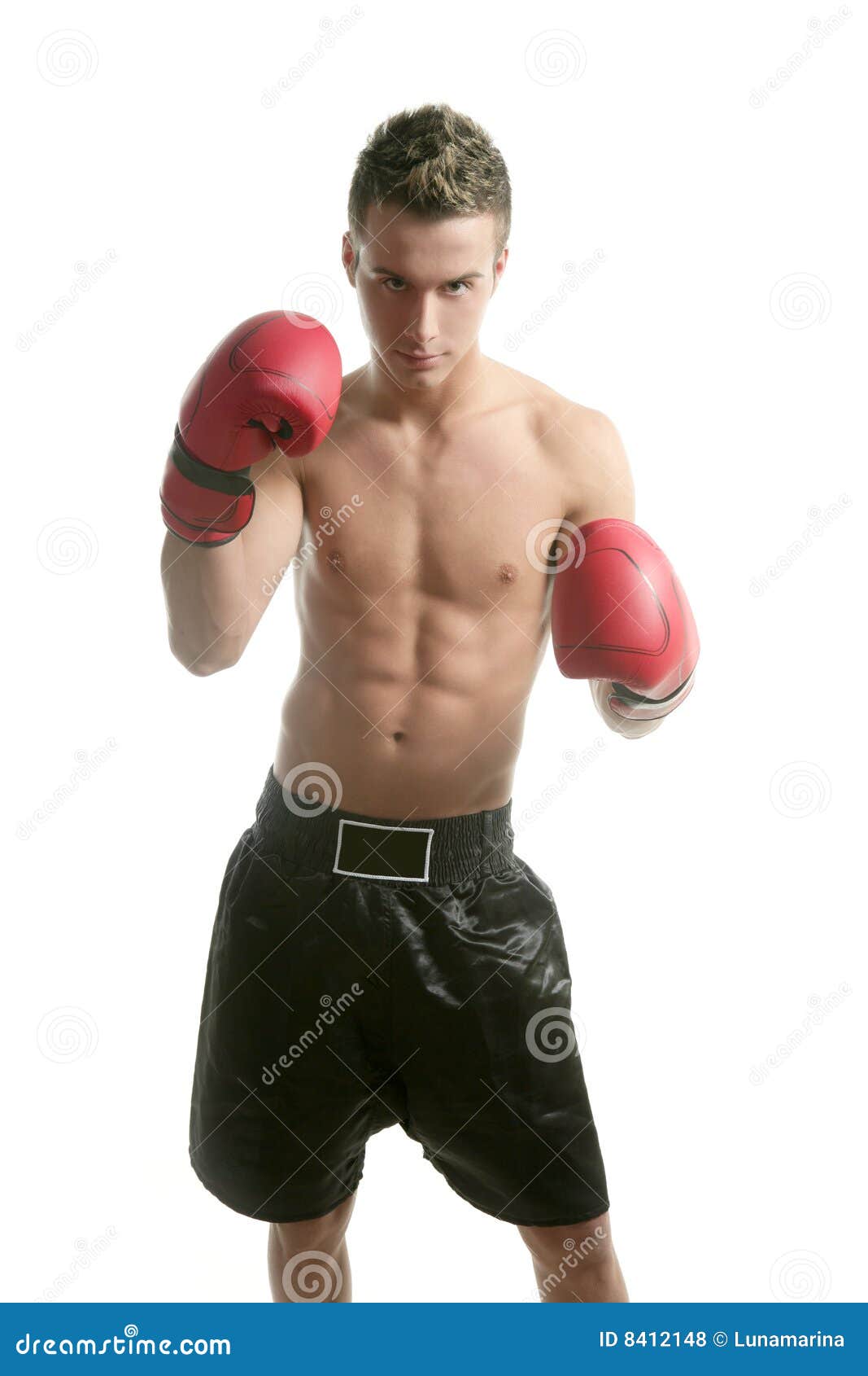 Junger Boxermann Getrennt Auf Studio Stockfoto - Bild von junge, boxer ...