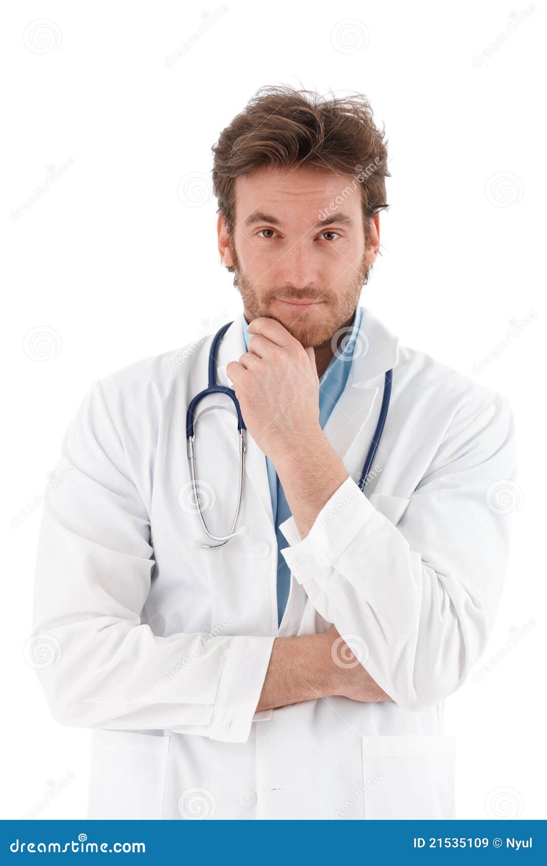 Junger Doktor, Der Fragend Schaut Stockbild - Bild von amerikanisch ...