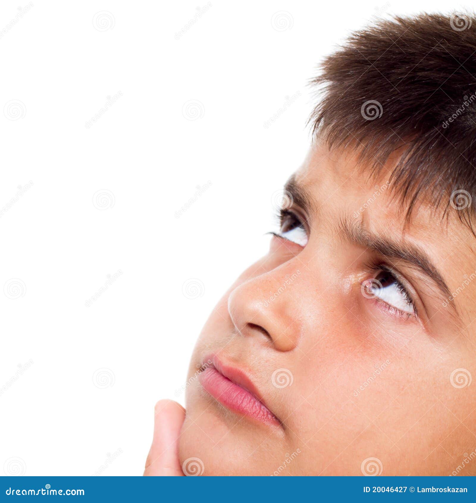 Junger Junge, Der Oben, Wundernd Schaut Stockbild - Bild von ausbildung ...