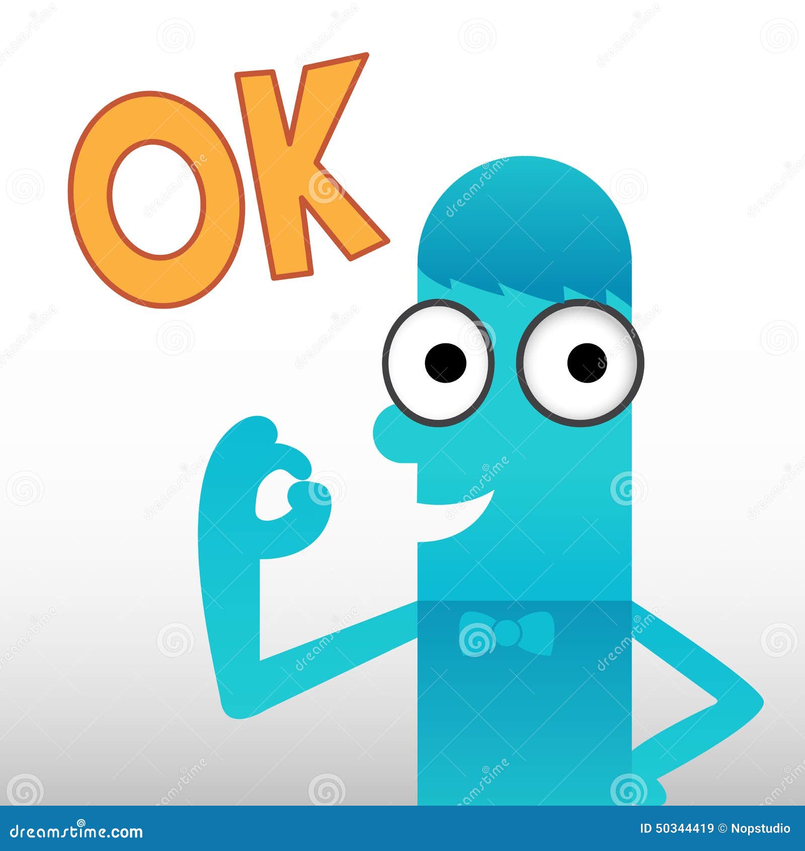 Junger Mann, Der Okayzeichen Zeigt Vektor Abbildung - Illustration von ...