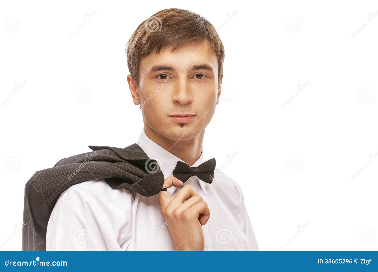 Junger Mann Im Anzug Und in Der Fliege Stockfoto - Bild von ...