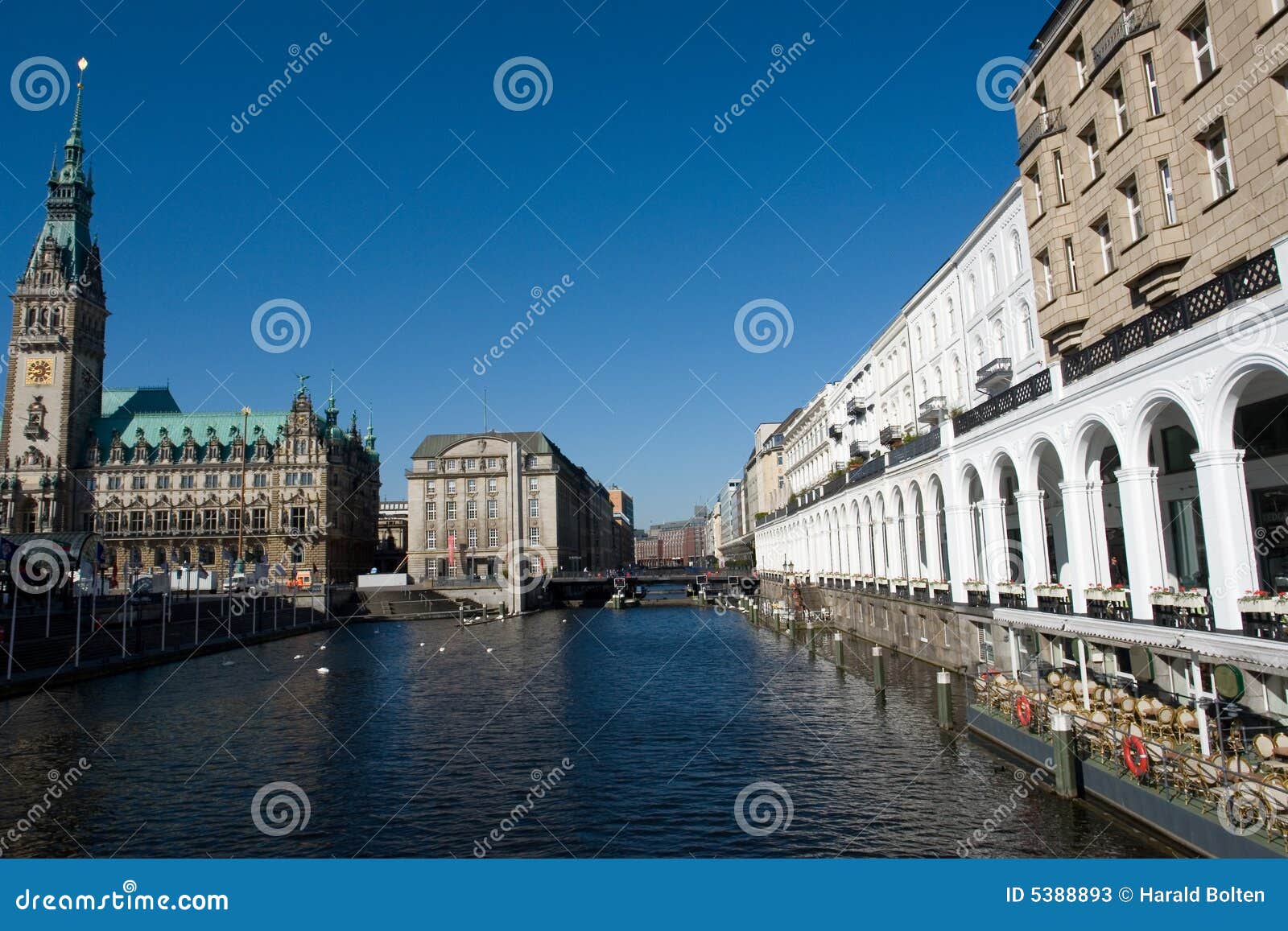 Jungfernstieg imagen de archivo. Imagen de canal, hamburgo - 5388893