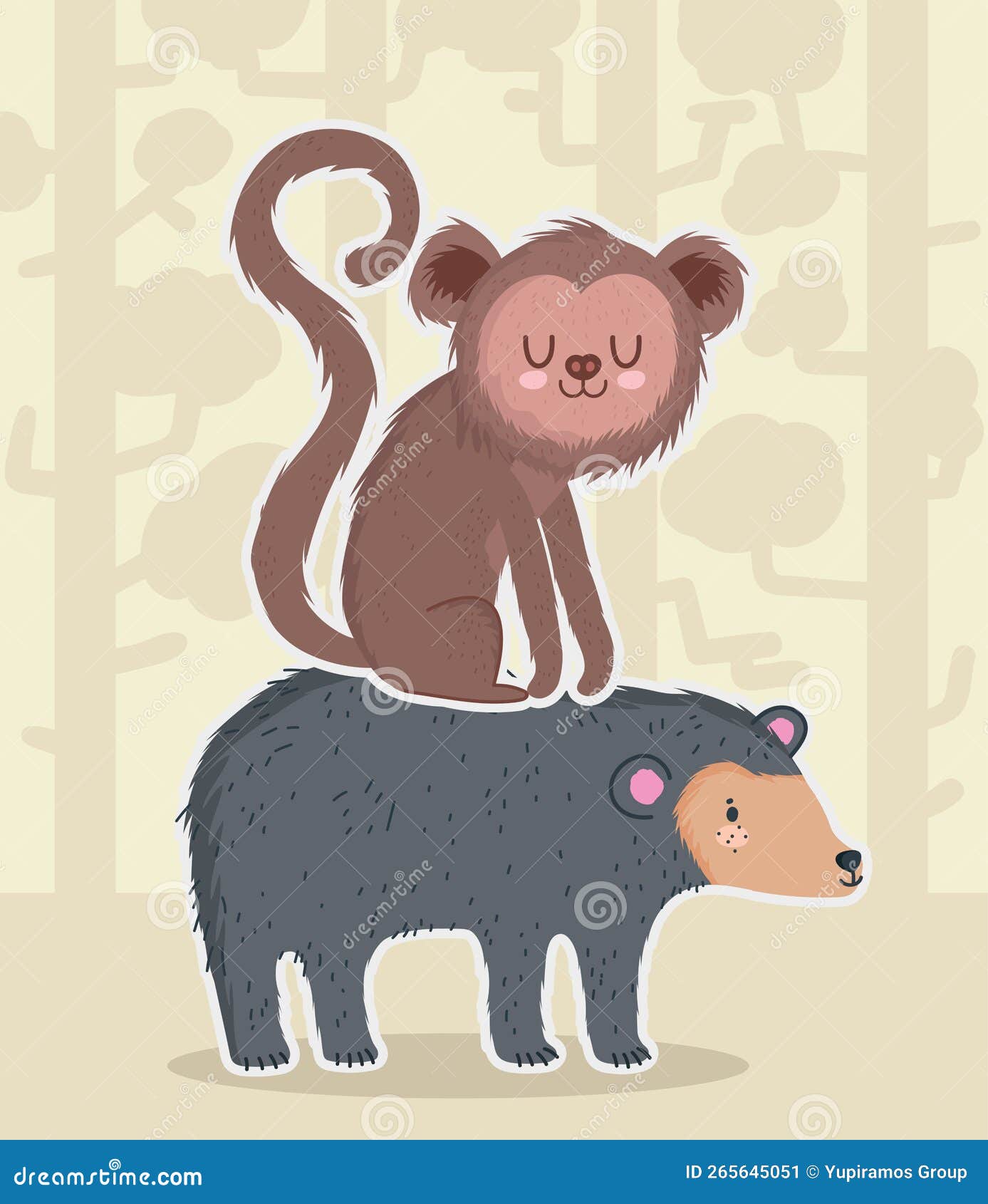 Jungle animals design stock vector. Illustration of mammal - 265645051