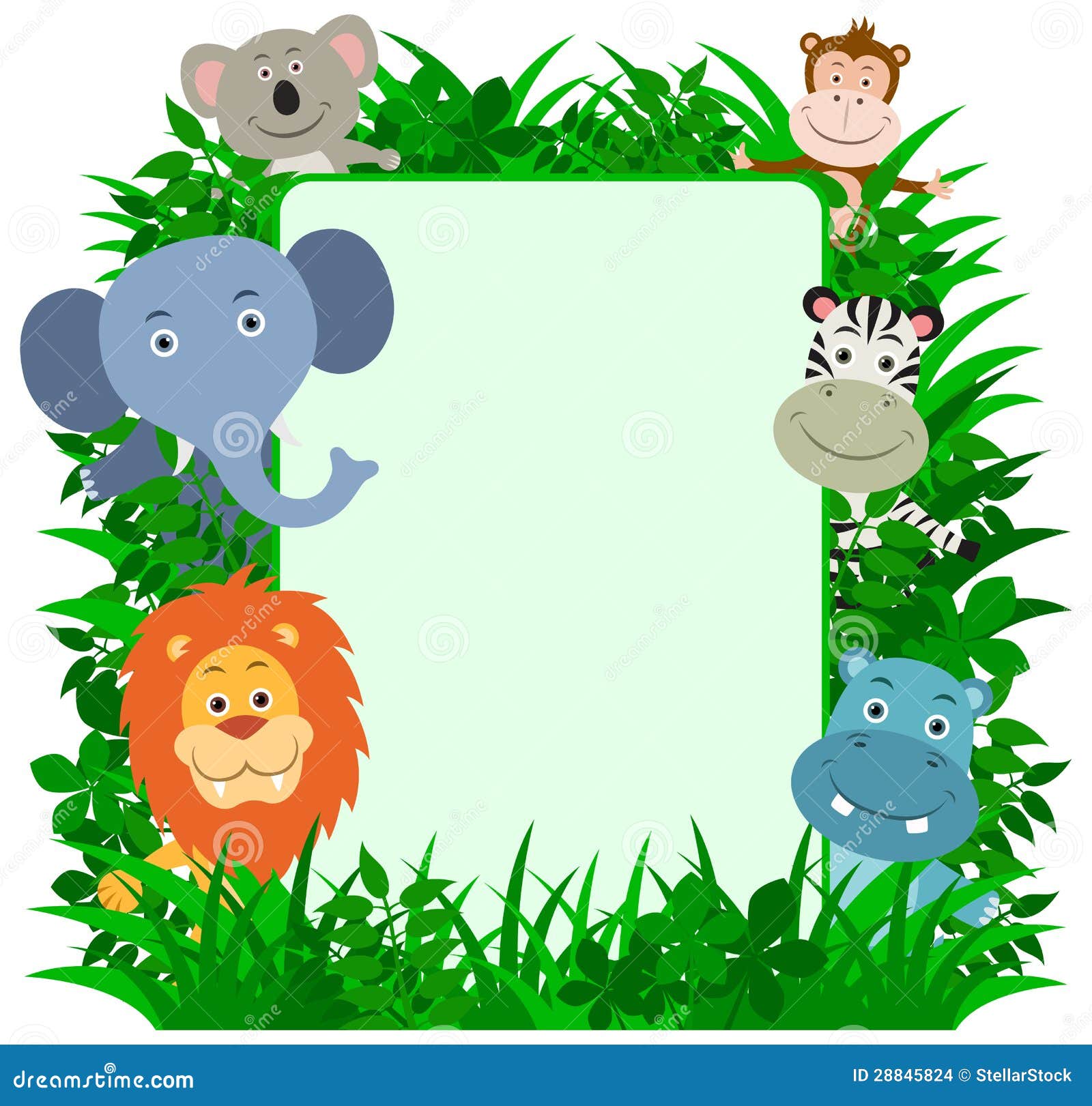 Jungle Animals Frame stock vector. Illustration of lion - 28845824