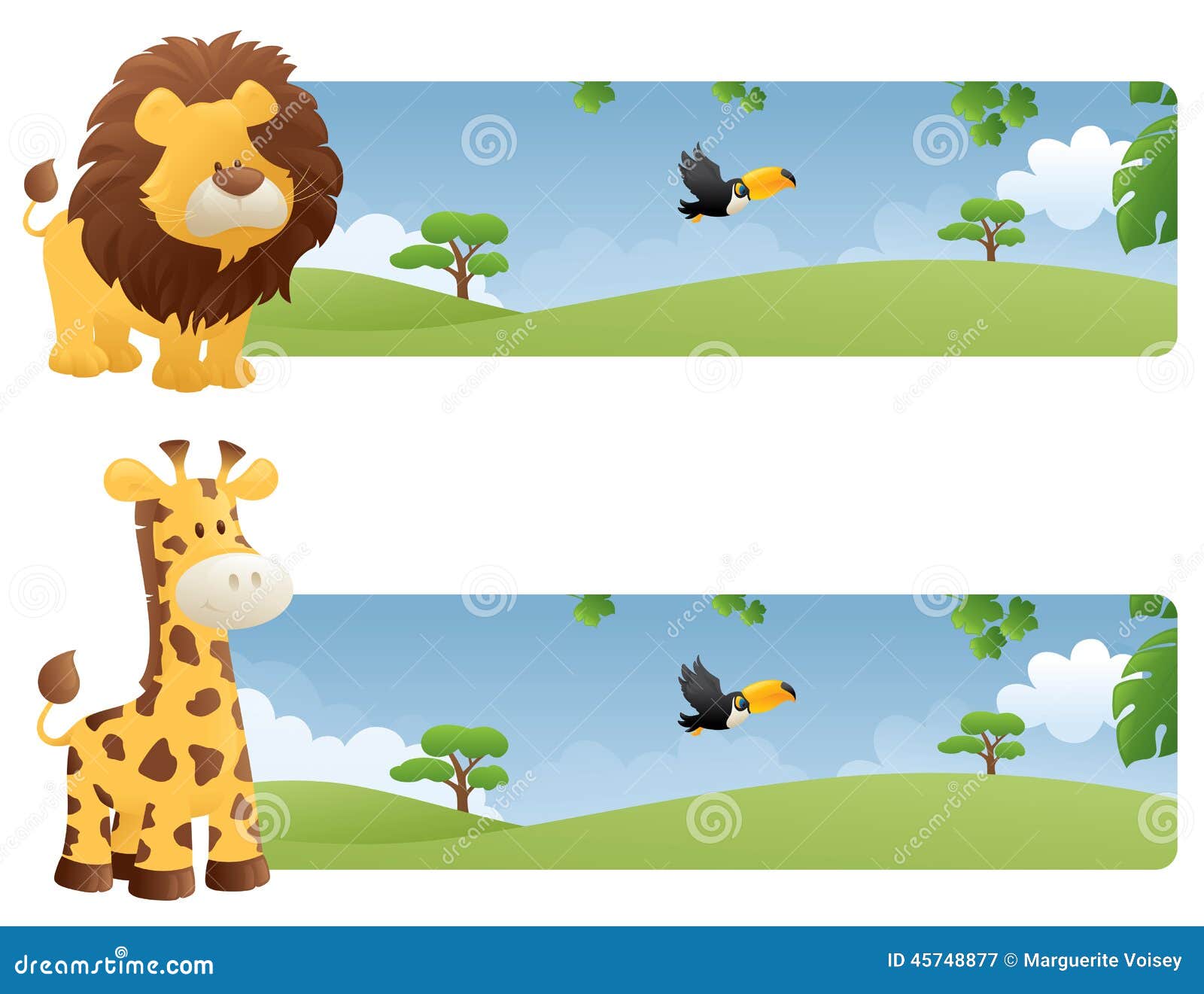 Jungle Banners Cartoon Vector | CartoonDealer.com #45748877