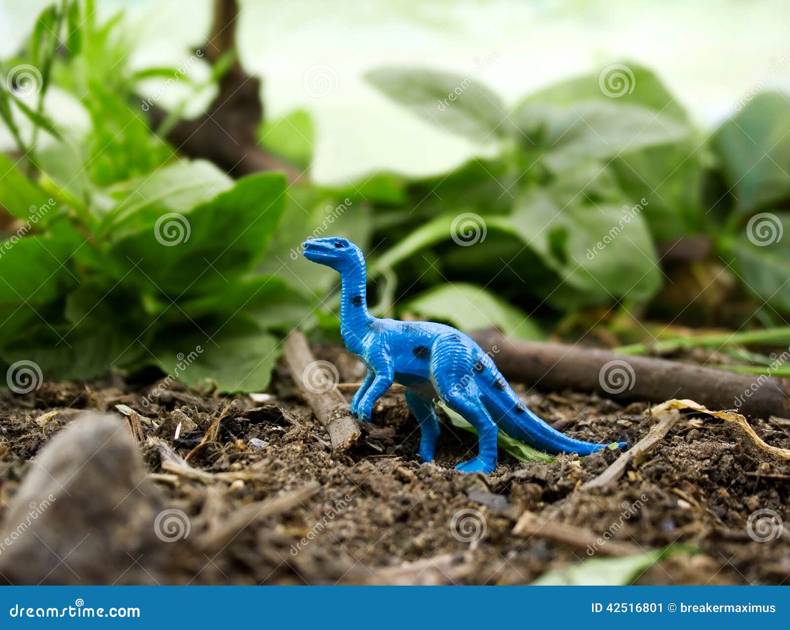 Jungle Blue Dinosaur stock image. Image of monster, tooth - 42516801