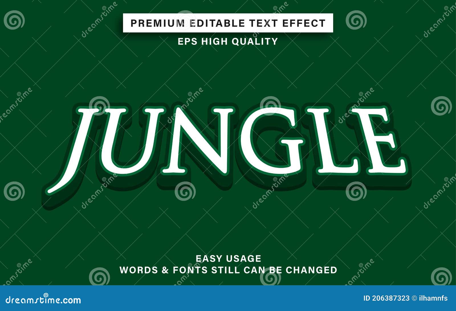 Jungle Editable Text Effect Stock Vector - Illustration of graphic ...