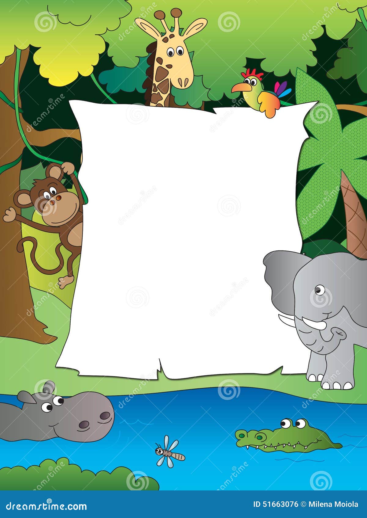 Jungle frame stock illustration. Illustration of jungle - 51663076
