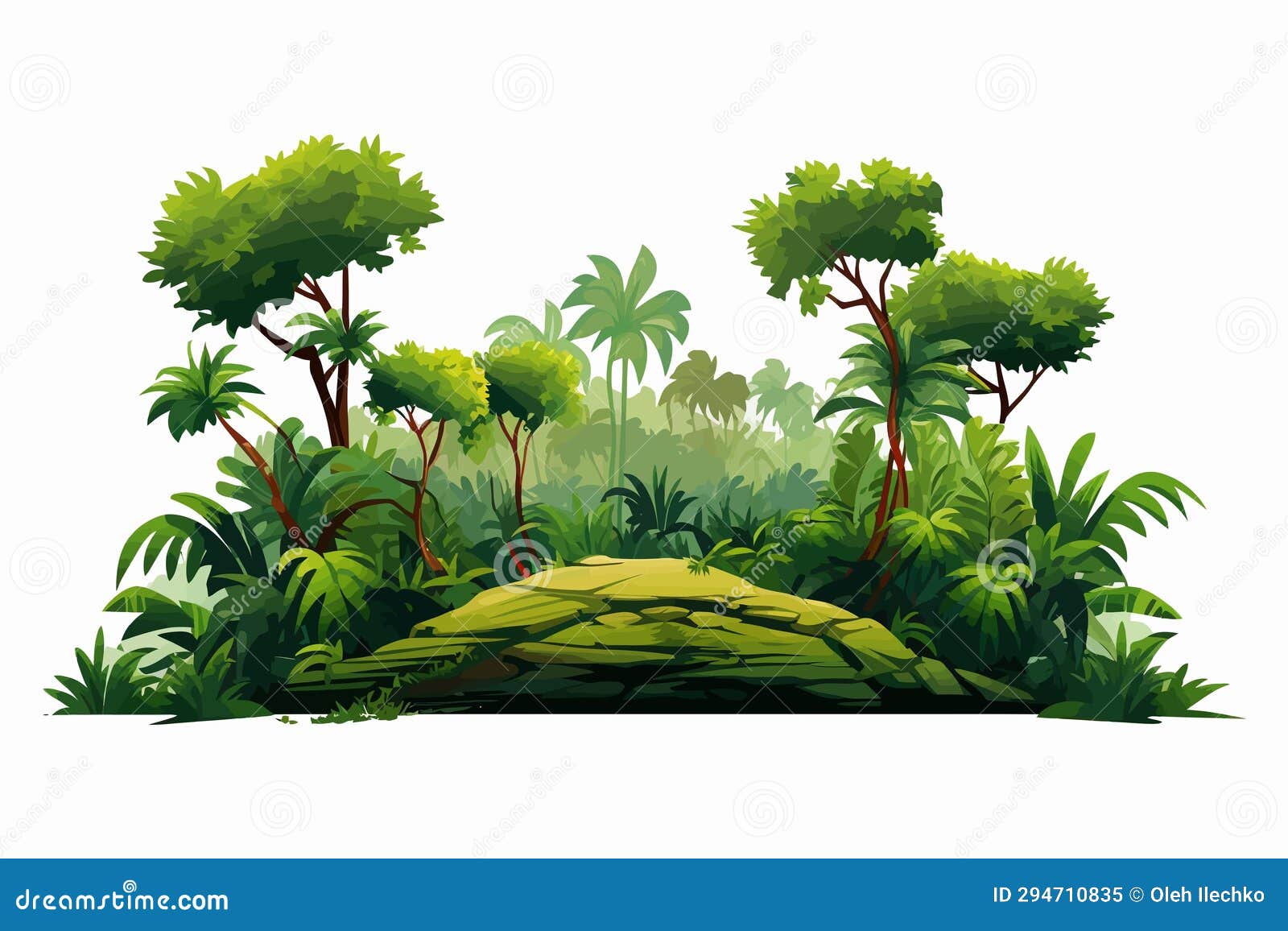 Jungle Landscape Asset Vector Flat Minimalistic Isolated Vector Style ...