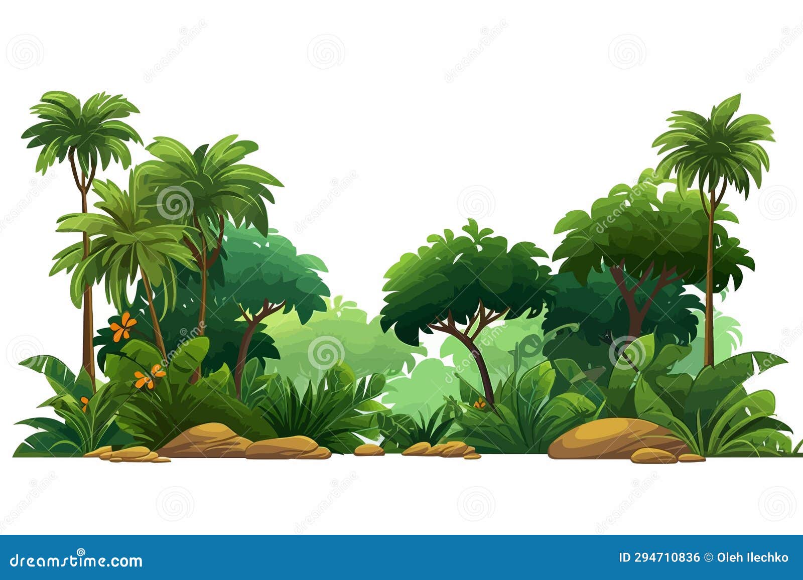 Jungle Landscape Asset Vector Flat Minimalistic Isolated Vector Style ...