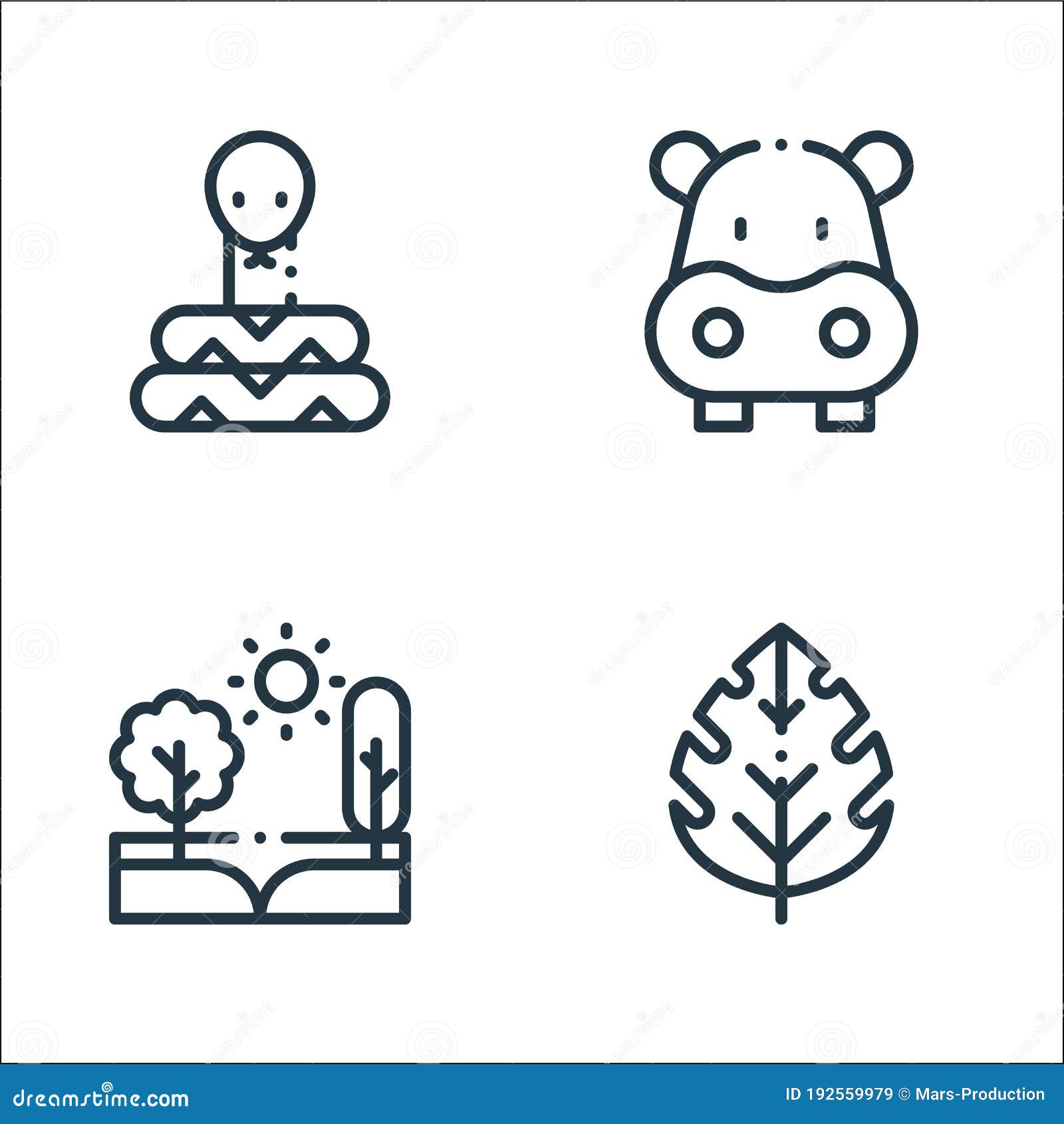 Jungle Line Icons. Linear Set Stock Vector - Illustration of ecology ...