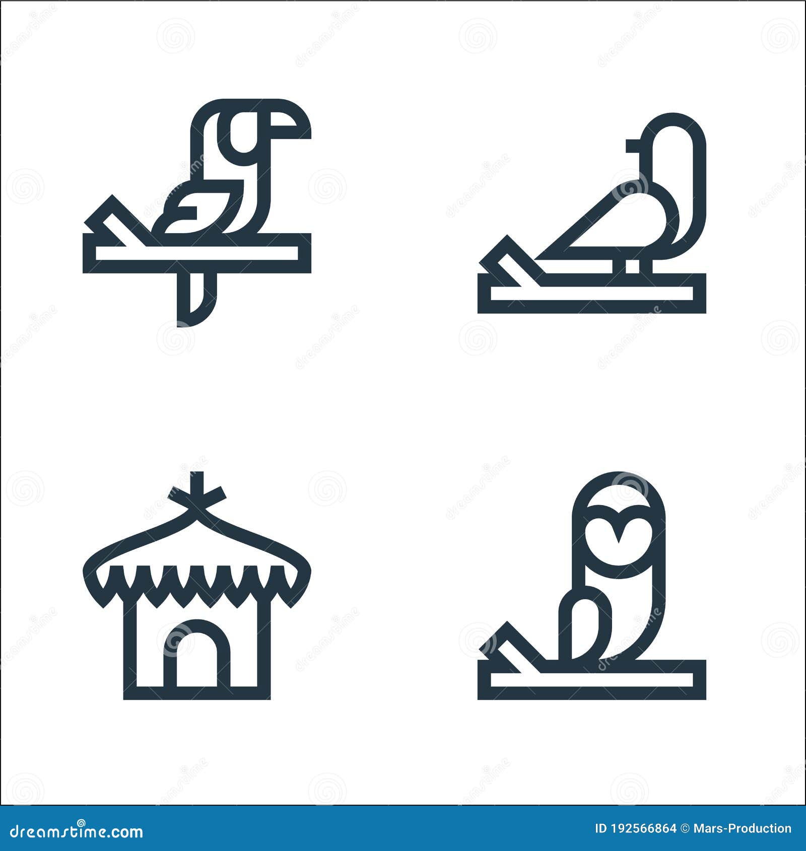Jungle Line Icons. Linear Set Stock Vector - Illustration of exotic ...