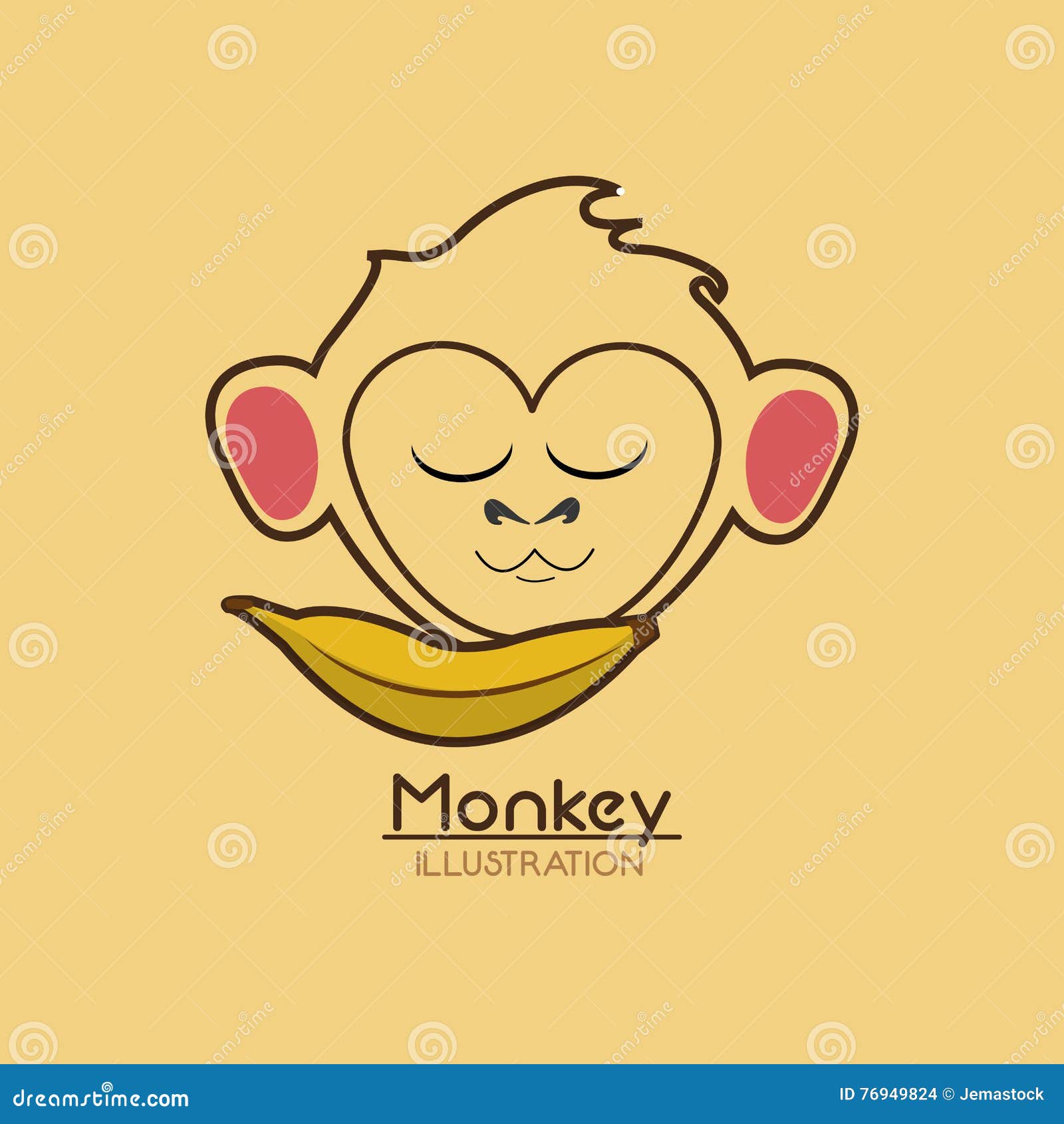 Jungle Monkey Cartoon Emblem Stock Vector - Illustration of monkey ...