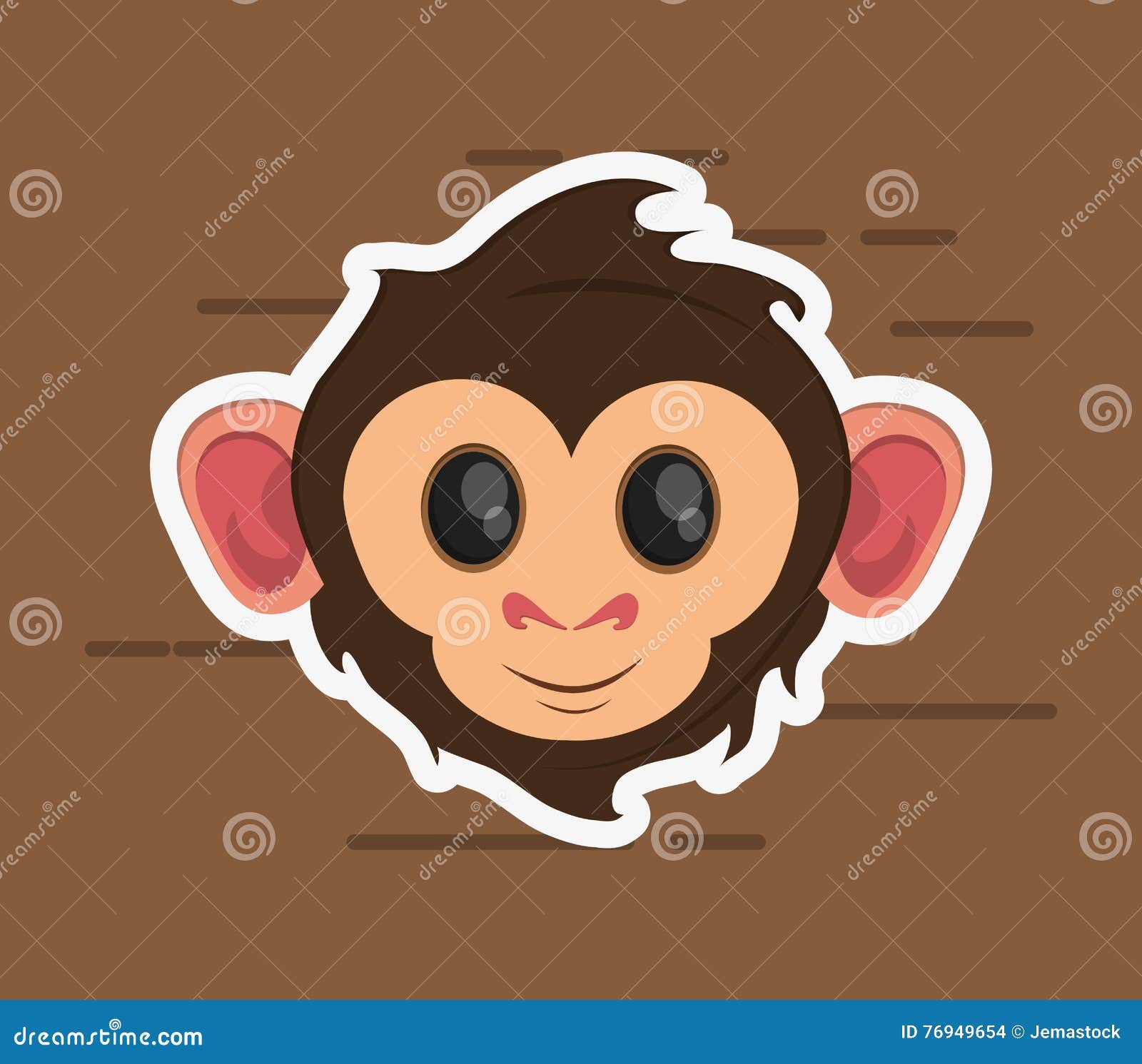 Jungle Monkey Cartoon Emblem Stock Vector - Illustration of animal ...
