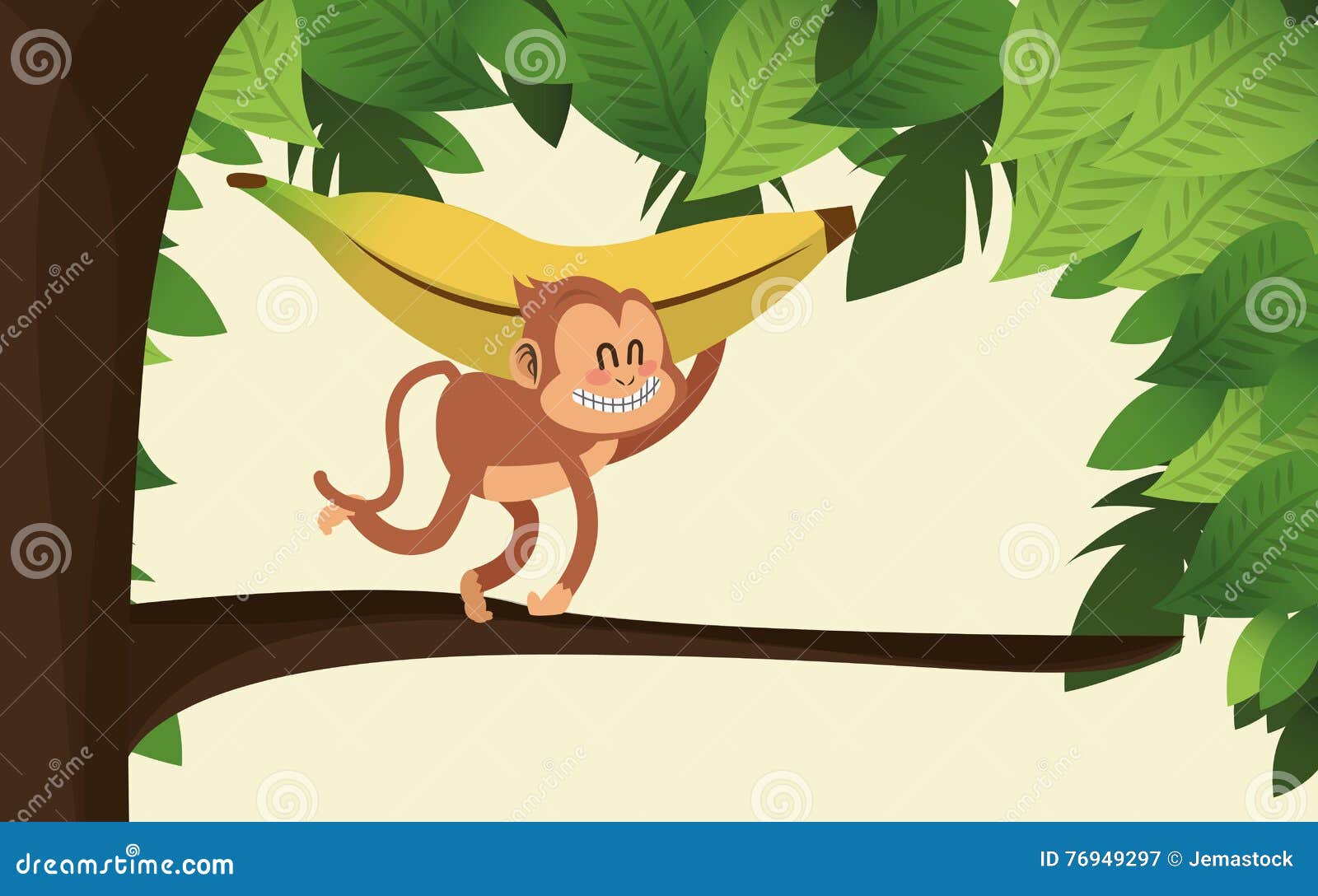 Jungle monkey cartoon stock vector. Illustration of monkey - 76949297