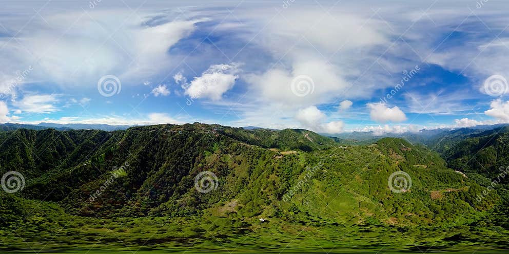 Jungle and Mountains in Philippines. Equirectangular Panoramic. 360 ...