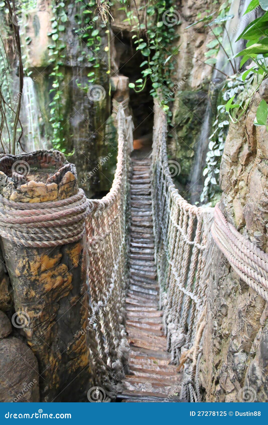 Jungle Rope Bridge stock image. Image of bridge, adventure - 27278125