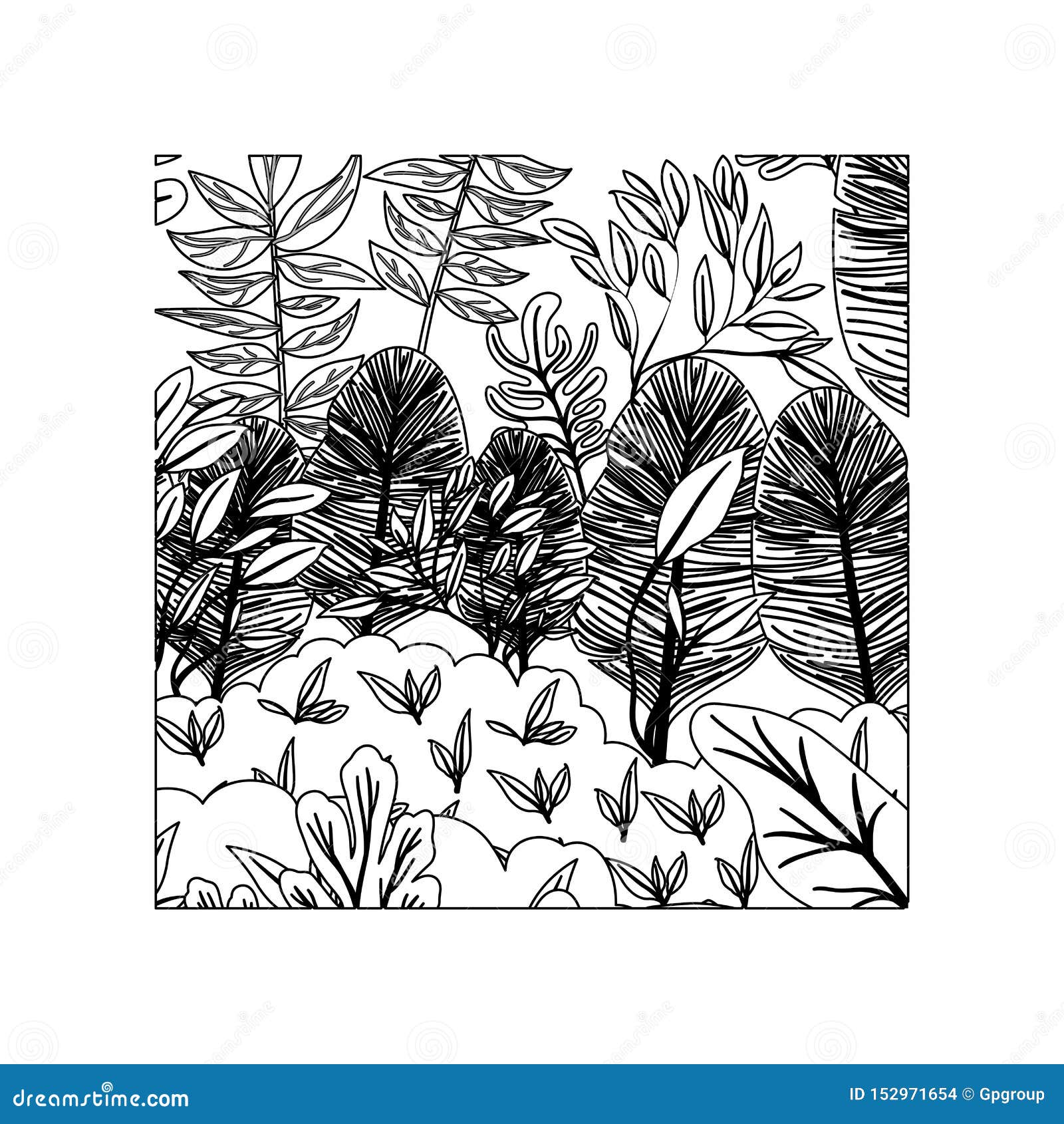 Jungle Scene Pattern Background Stock Vector - Illustration of ...