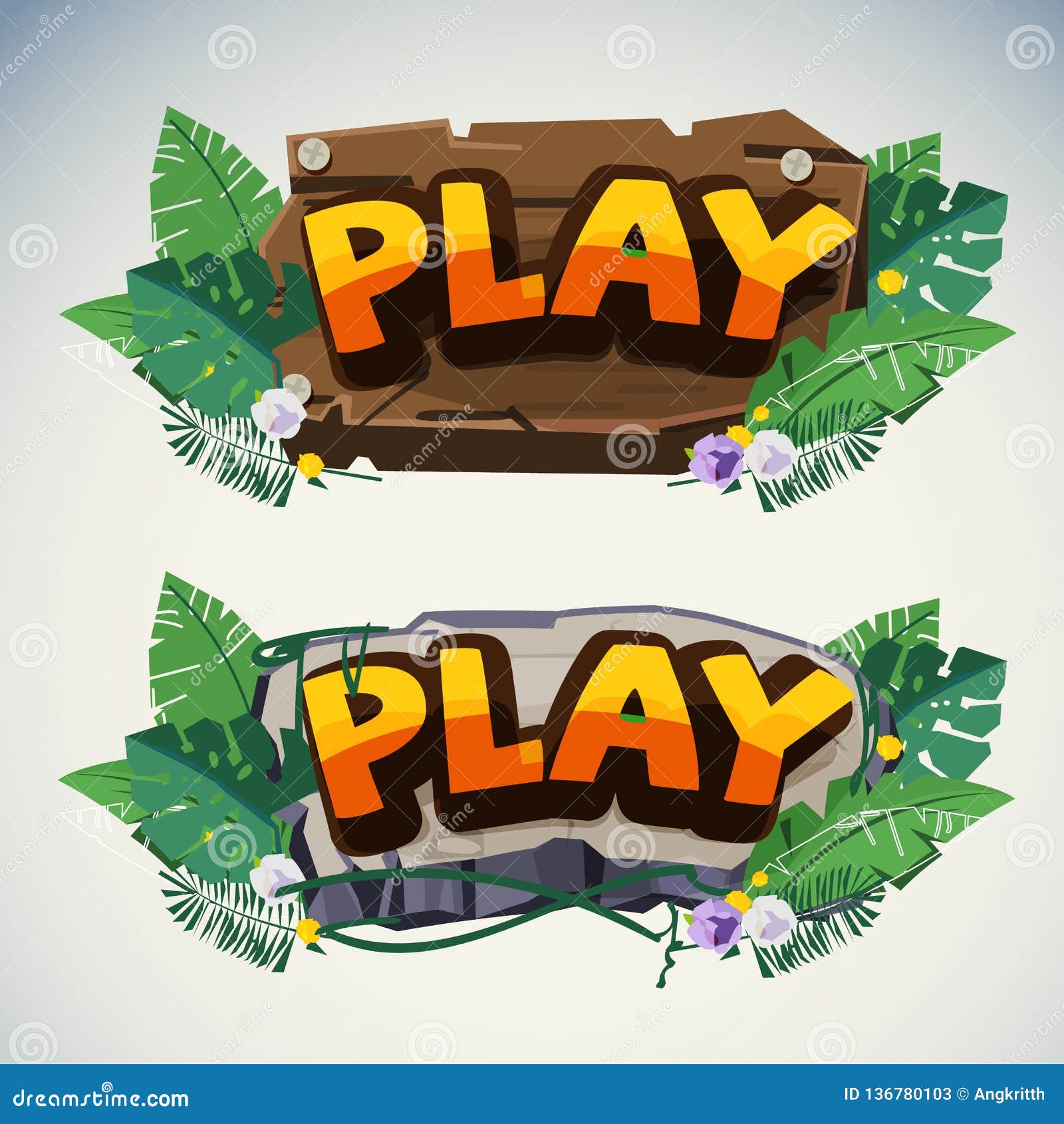 Jungle Sign Template - Vector Stock Illustration - Illustration of play ...