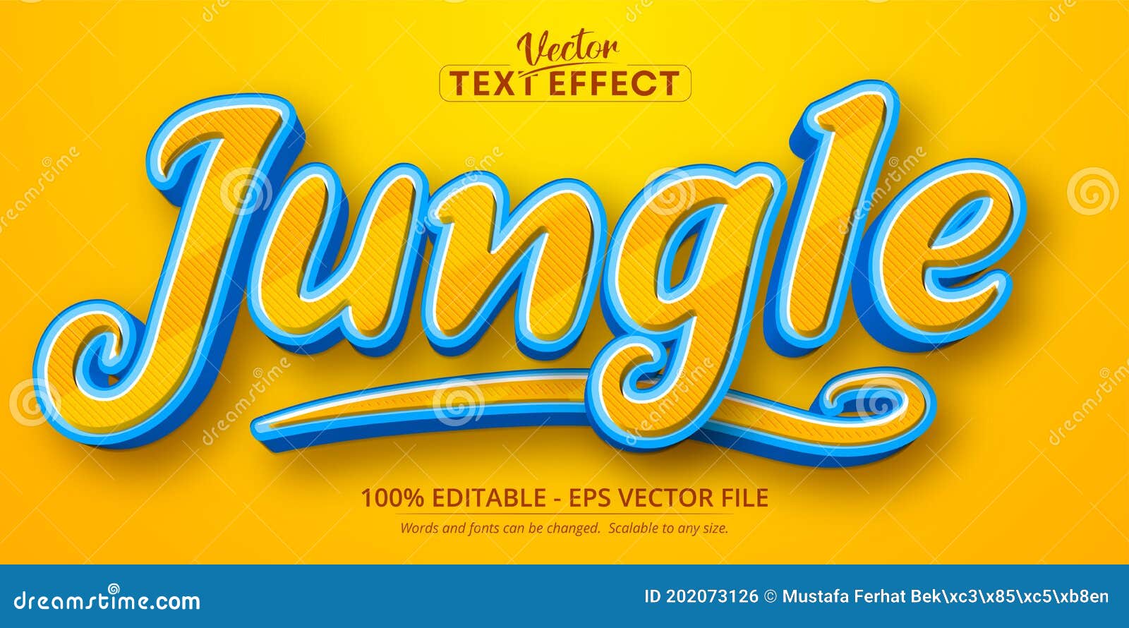 Jungle Text, Cartoon Style Editable Text Effect Stock Vector ...