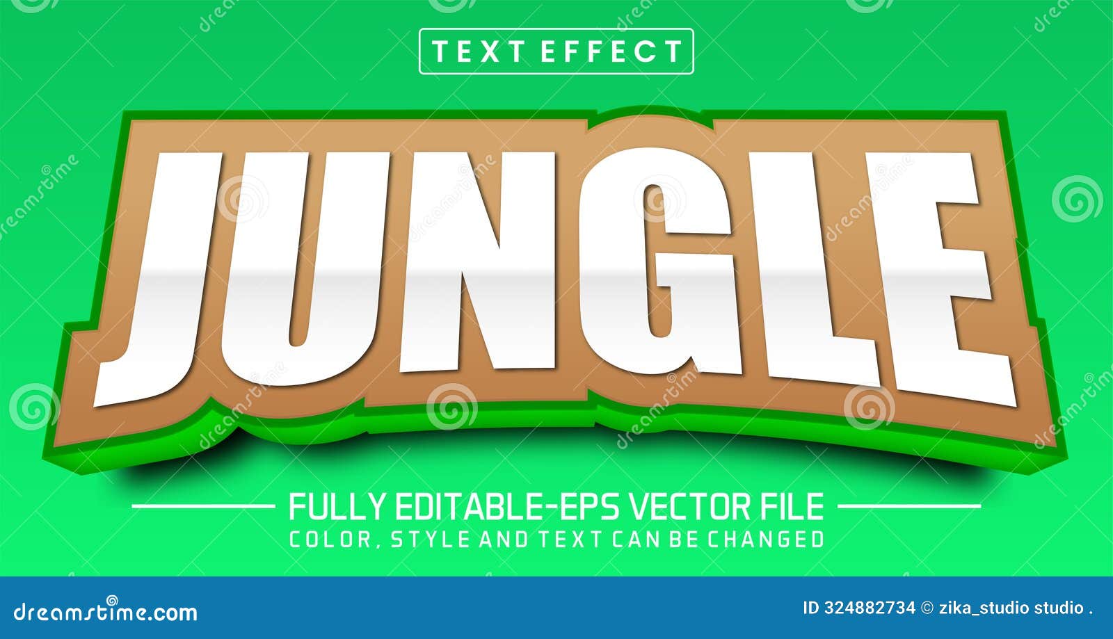Jungle Text Editable Style Effect Stock Illustration - Illustration of ...