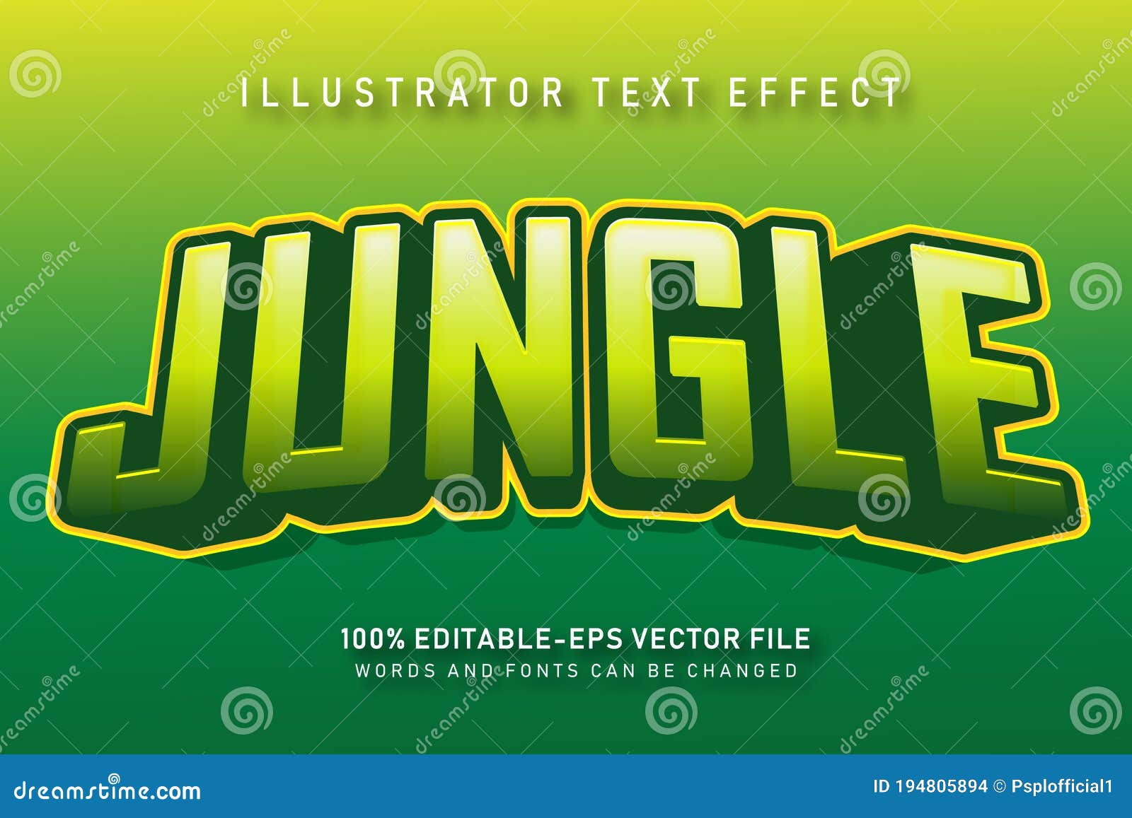 Jungle Text Effect Design Vector Stock Vector - Illustration of style ...